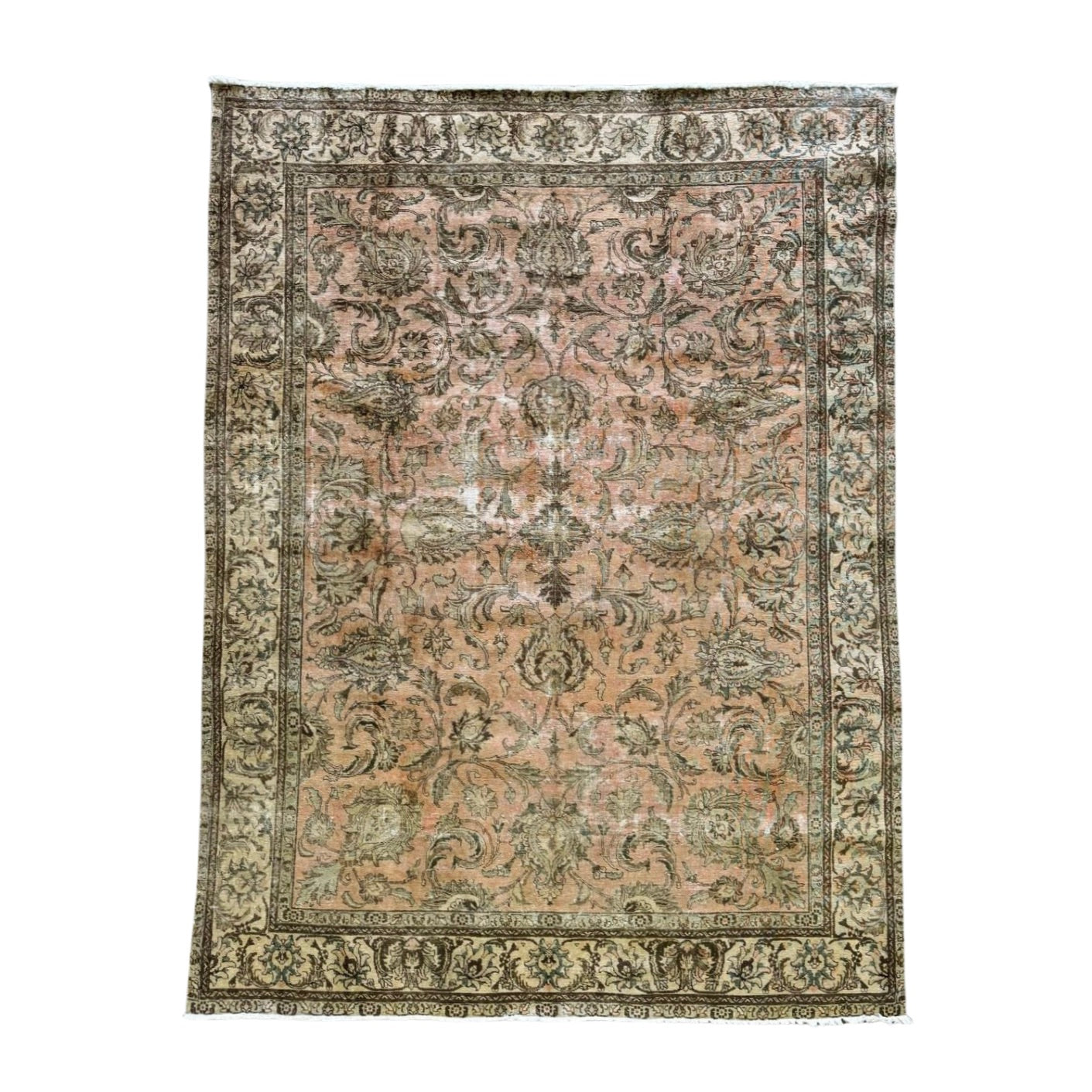 Navarro - Vintage Hand Made Shah Abbasi Tabriz Persian Carpet – The ...